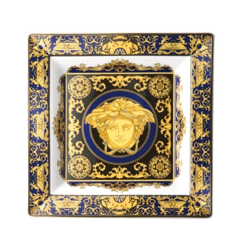 Luxury Versace Valet Tray Medusa Blue 22 cm | Porcelain Tray