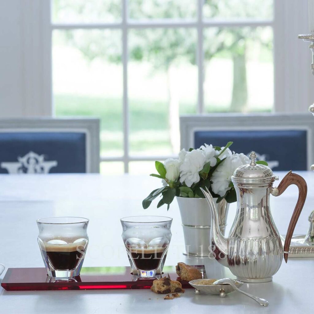 Luxury Baccarat Harcourt Coffee Set with red Tray | Crystal