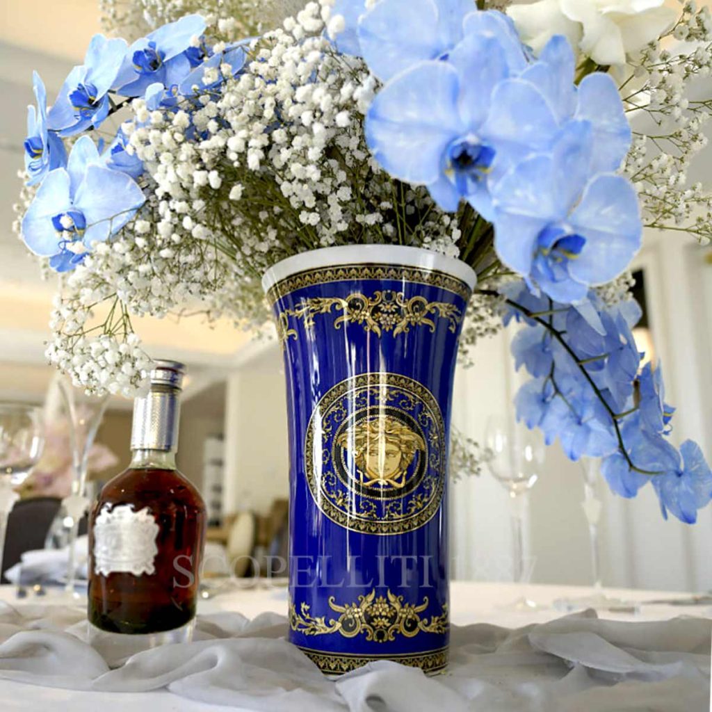 Stunning Versace Vase Medusa Blue 26 cm - Versace Vases