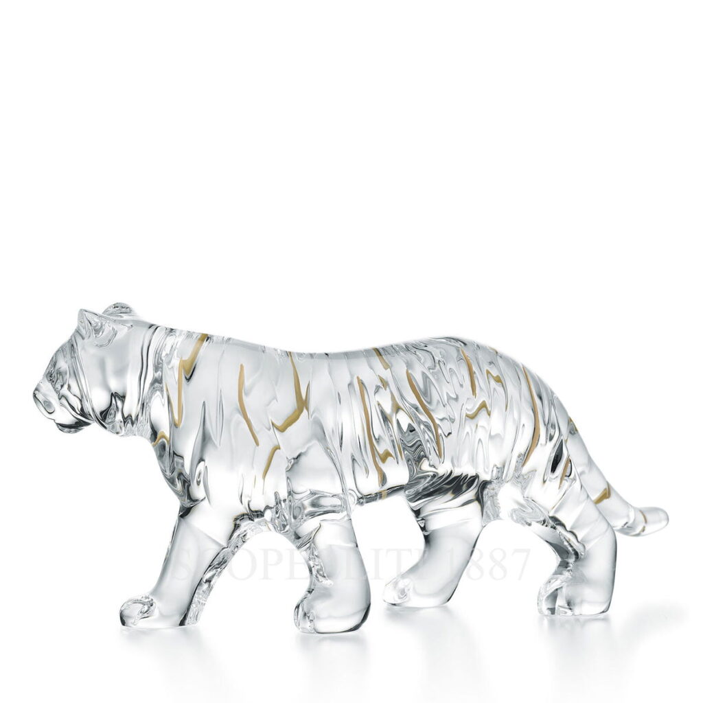 Luxury Baccarat Zodiac Tiger Figurine in Clear Crystal