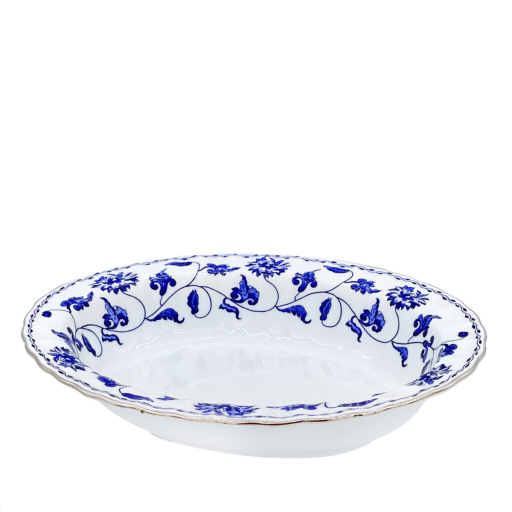 Spode Vegetable Dish Blue Colonel Platinum | Made in UK