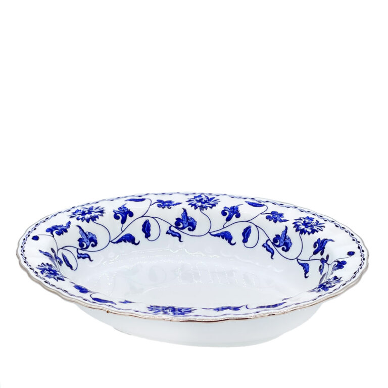Spode Vegetable Dish Blue Colonel Platinum | Made in UK