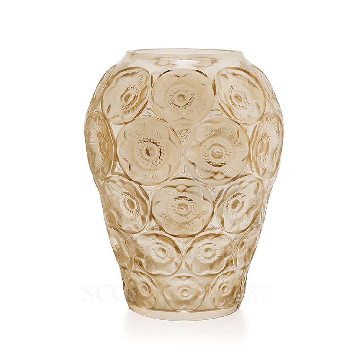 Lalique Anemones Vase Gold