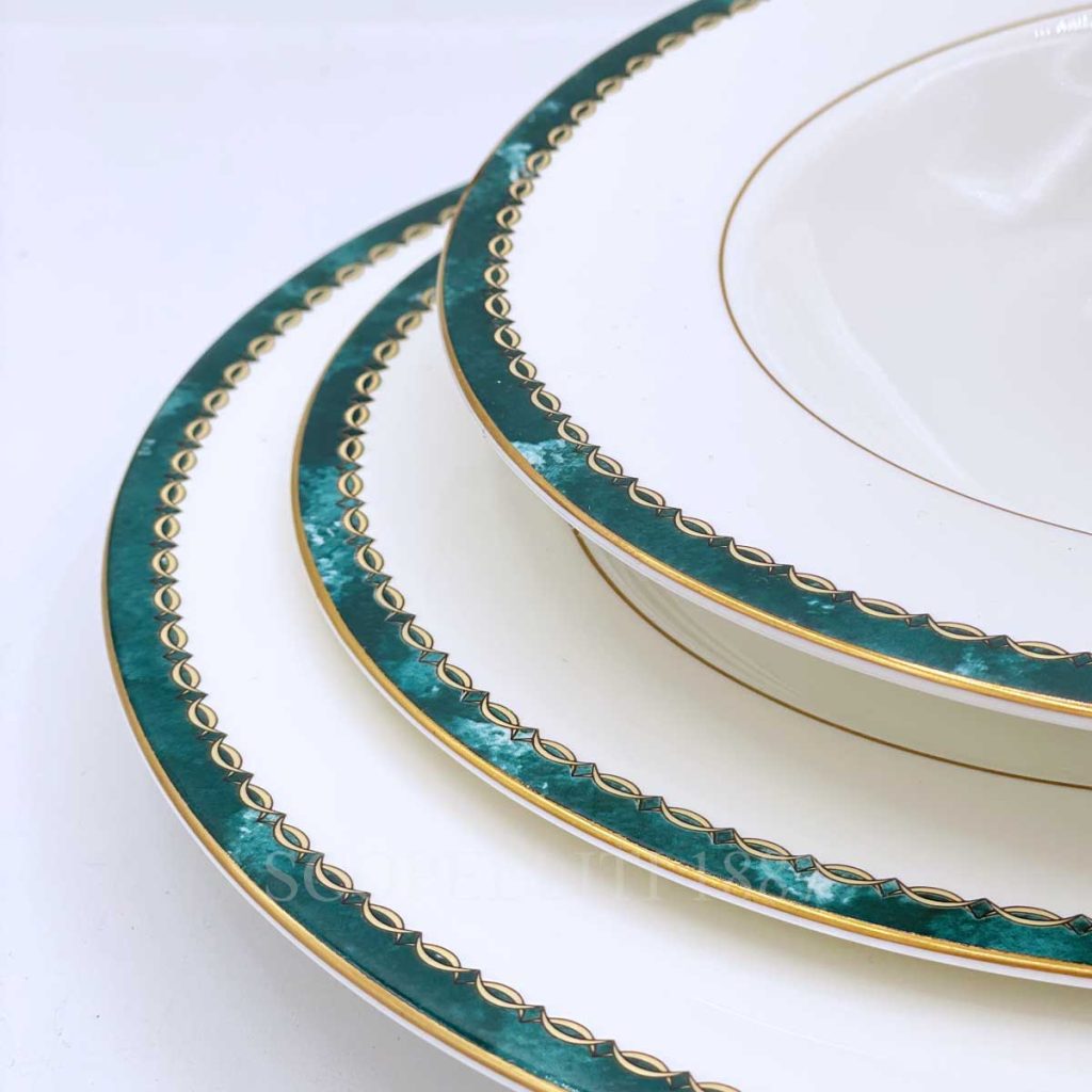 Royal Bone China Emerald Dinnerware - Set of 33 Pieces - SCOPELLITI 1887